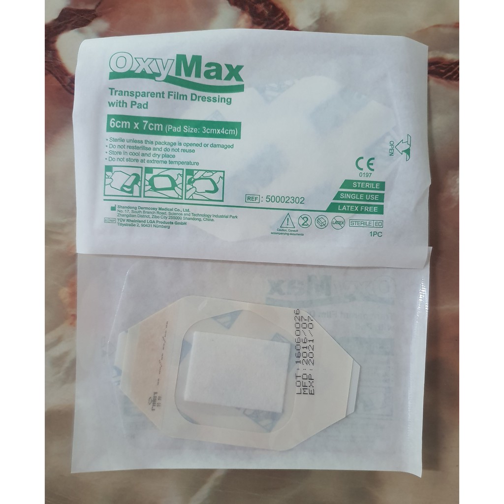 Oxymax Transparent Film Dressing with Pad, 6cm x 7cm, 30 pcs/box ...