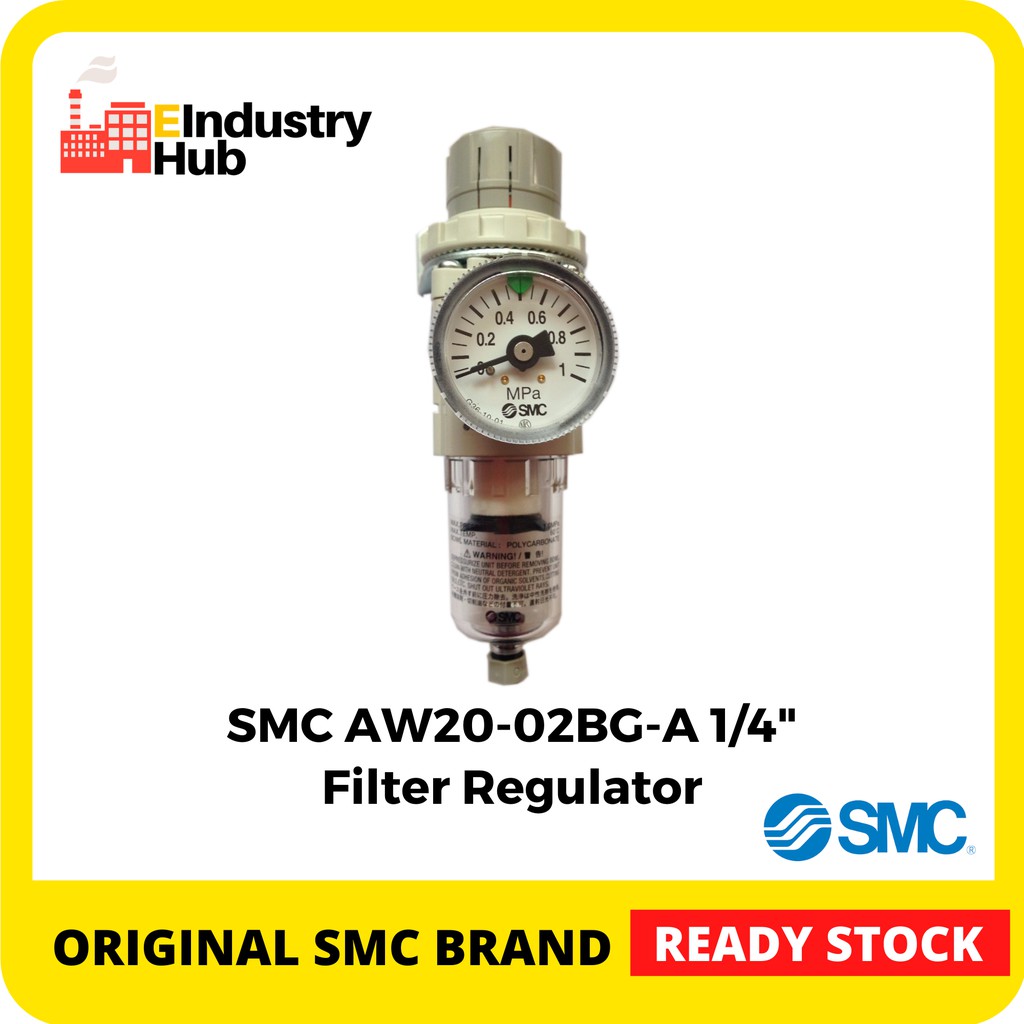 ( READY STOCK ) Original SMC AW20-02BG-A 1/4" Filter Regulator | Shopee ...