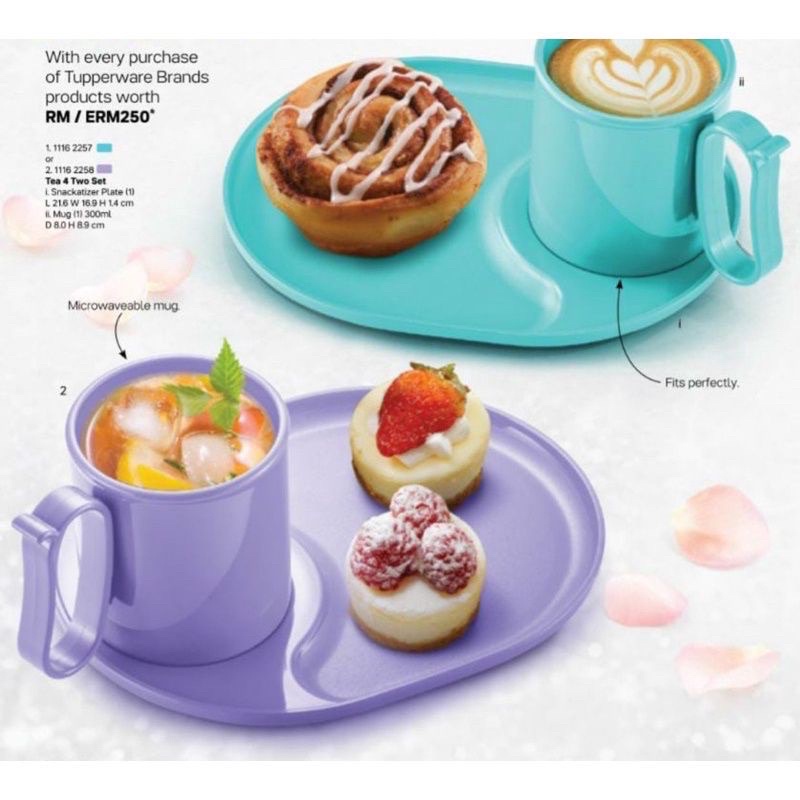 【READY STOCK】 Tupperware Tea 4 Two Small Size Set - Purlpe / Greenish ...