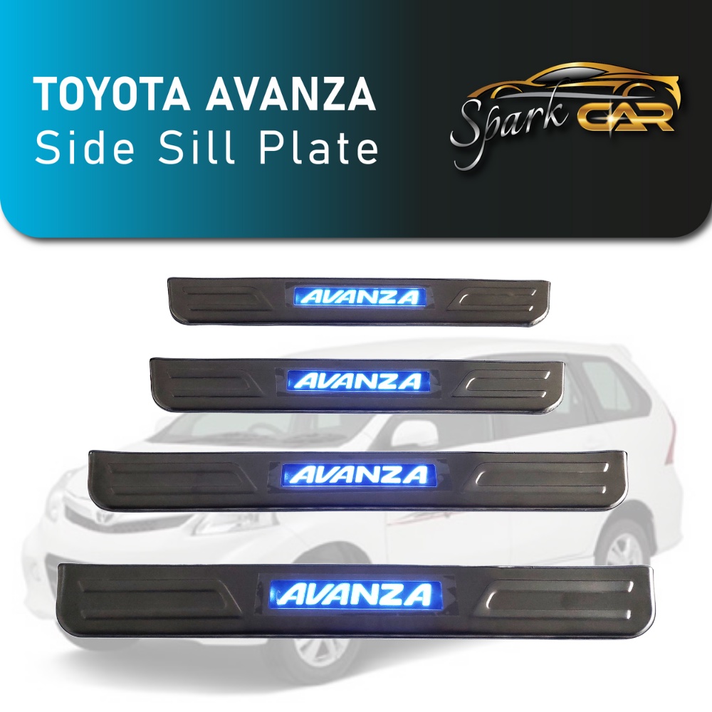 Toyota Avanza Car Side Sill Step Plate with Blue Light LED | Shopee ...