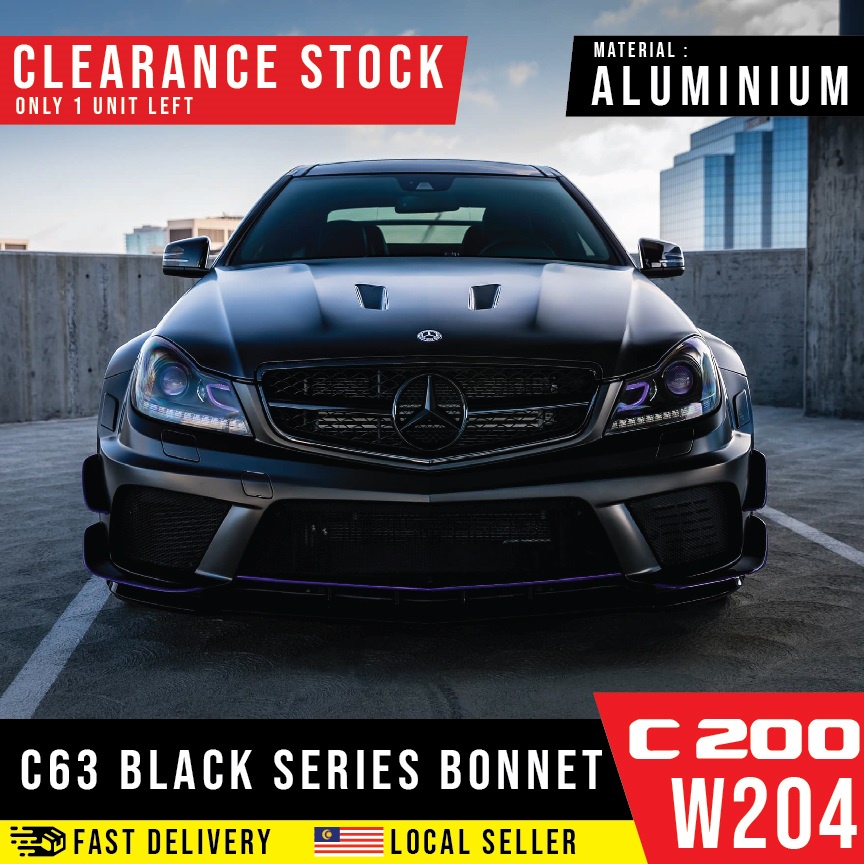 W204 C63 Black Series Front Bonnet Hood Aluminium C180 C200 C250 C300 ...