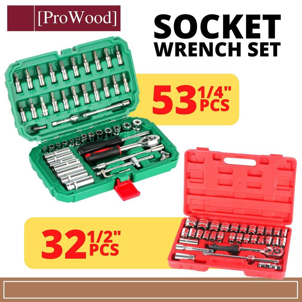 32pcs 1/2 Inch / 53pcs 1/4 Inch Ratchet Box Socket Set Box Set Spanner ...