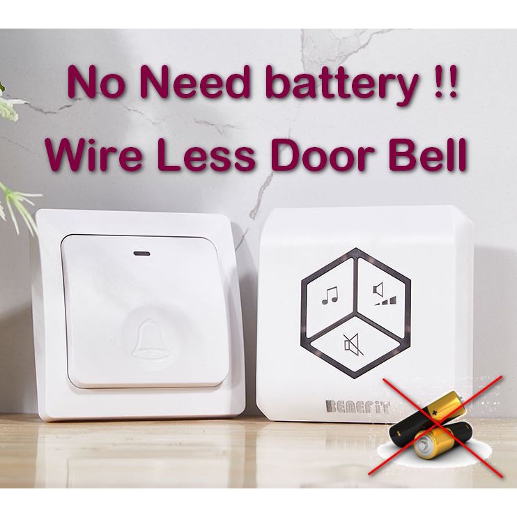 【LSFS】No Need Battery Wireless Door bell, No Batteries Required for ...