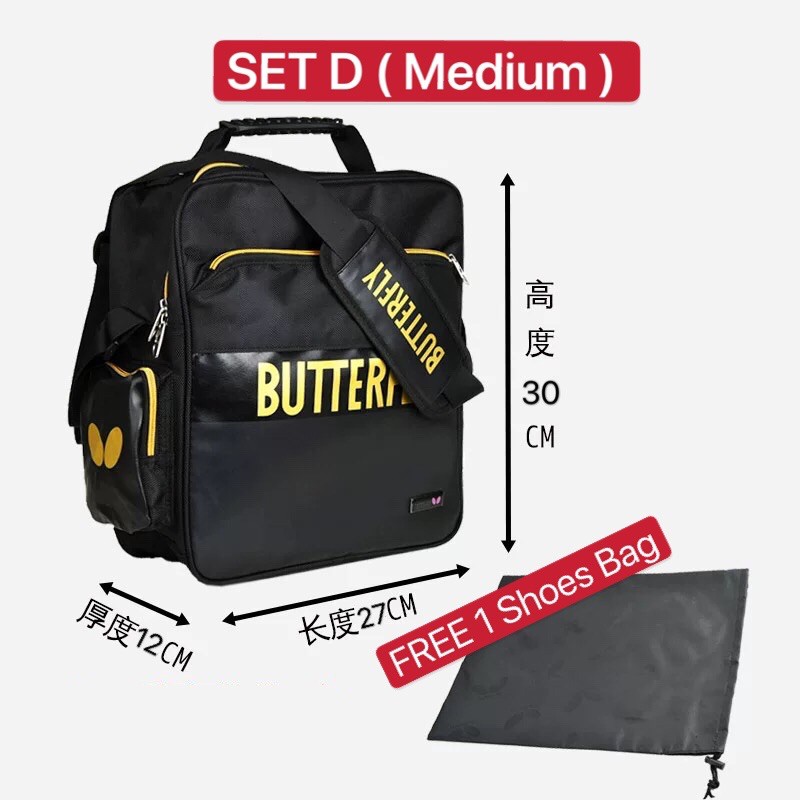 Ready Stock } Premium Butterfly Logo Racket Case Bag Ping Pong Beg Bat ...