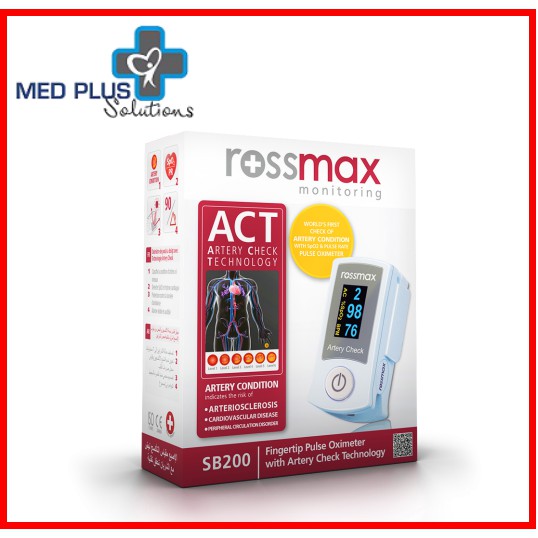 Rossmax SB200 Fingertip Pulse Oximeter with Artery Check Technology (Worlds First) 2 years ...