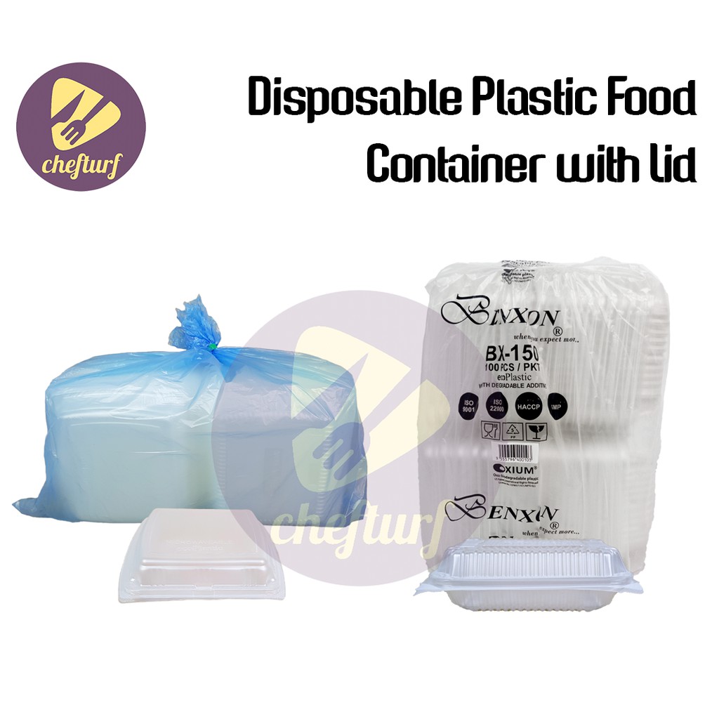 CHEFTURF KITCHEN - DISPOSABLE PLASTIC SQUARE FOOD CONTAINER ...