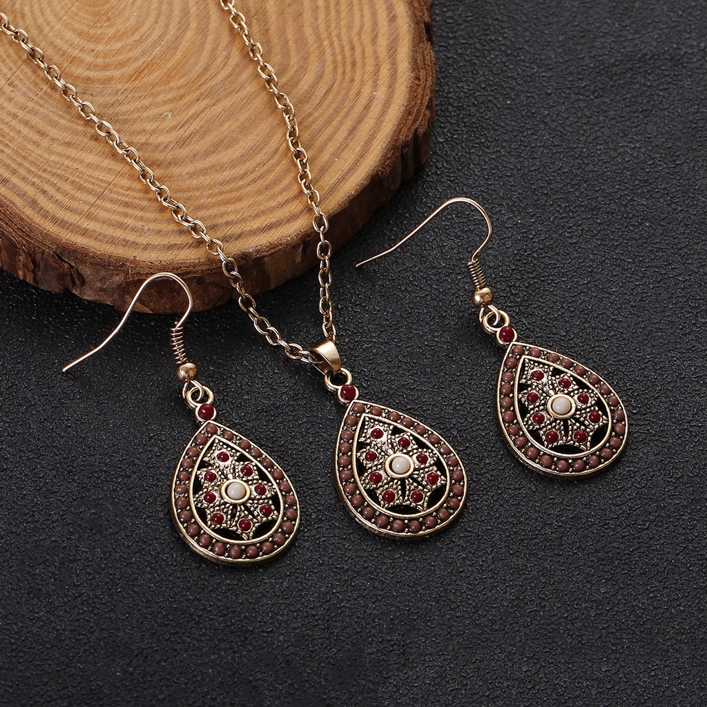 Bohemian Vintage Ethnic Watercolor Drops Of Oil Pendant Necklace ...
