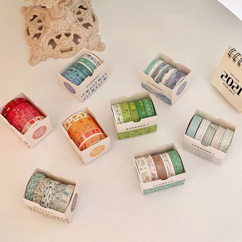 5 Rolls Per Set Paper Adhesive Washi Tape,Journal Diary DIY Decorative ...