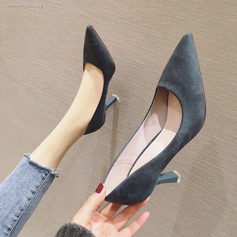 Black French high heels women s stiletto heel 2021 spring new all-match ...