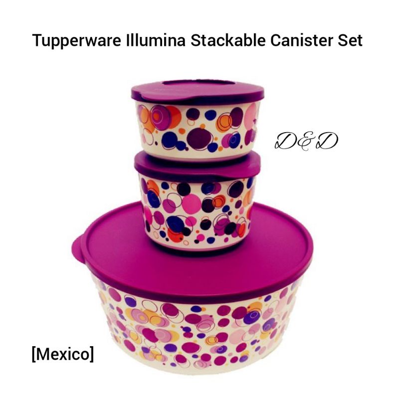 Tupperware Illumina Stackable Canister Set | Stackable Serving Line ...