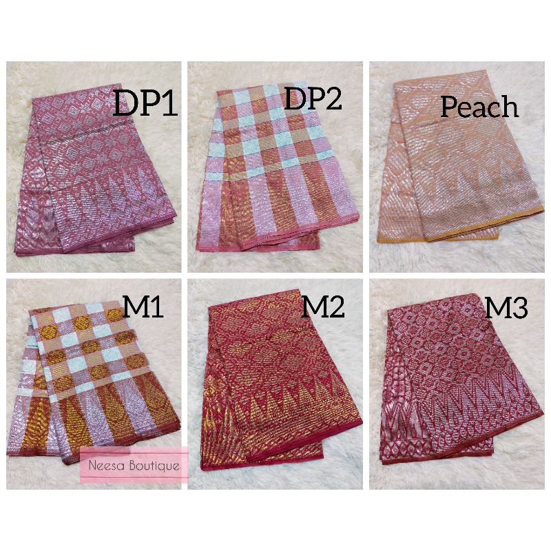 MERAH] || Sampin Songket Dewasa warna warni Kuning Merah Biru Raya ...