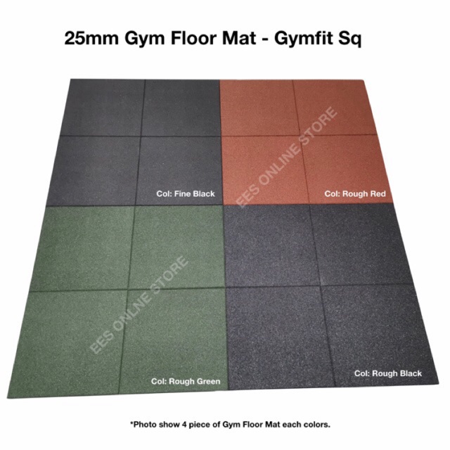 JEOFLEX 25MM RUBBER GYM FLOOR MAT - GYMFIT SQ/50CM X 50CM/ SUITABLE FOR ...
