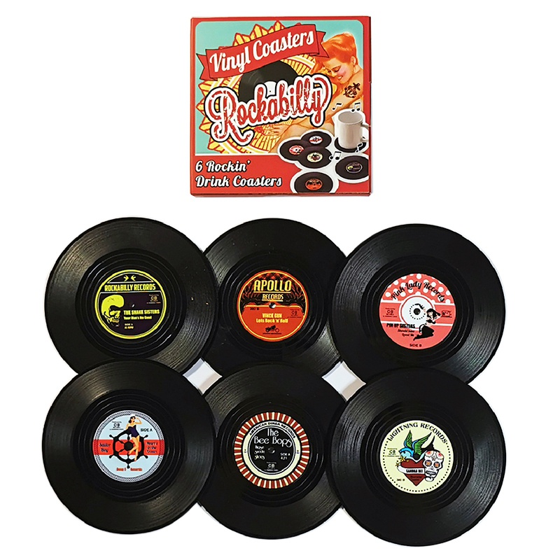 2/4/6 Pcs/set Retro Vinyl Record Coasters Creative CD Table Mats Home ...