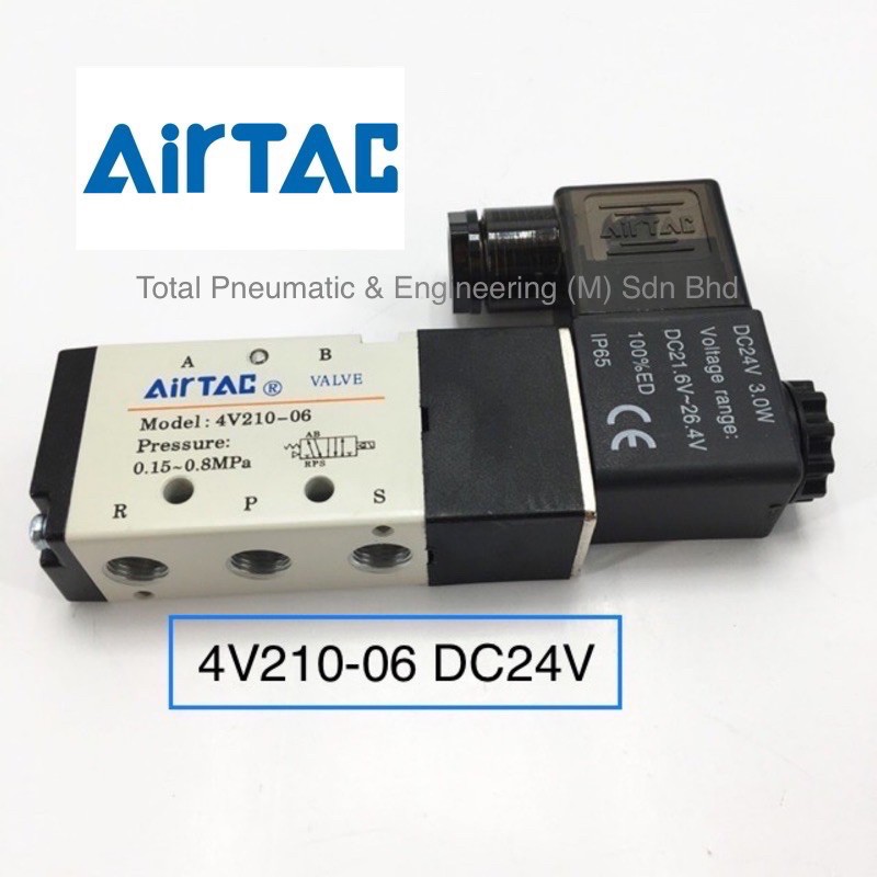 AirTAC 4V210-06 1/8” DC24V Pneumatic 5/2 Way Single Solenoid Valve | Shopee Malaysia