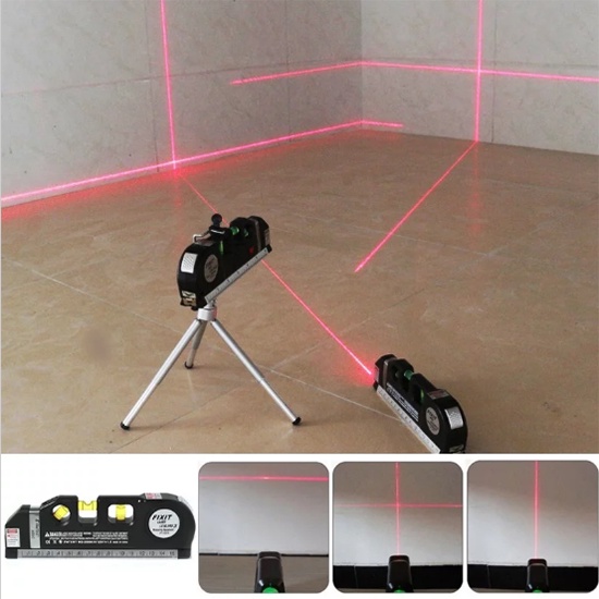 New Infrared Laser Level Cross Line Tape Horizon Vertical Spirit Tool ...