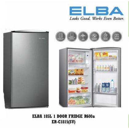 ELBA Refrigerator Single Door (185L) ER-C1815(SV) | Shopee Malaysia