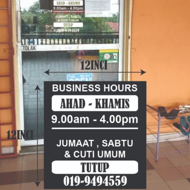 STICKER CUSTOM PINTU CERMIN 12"X12" | Shopee Malaysia