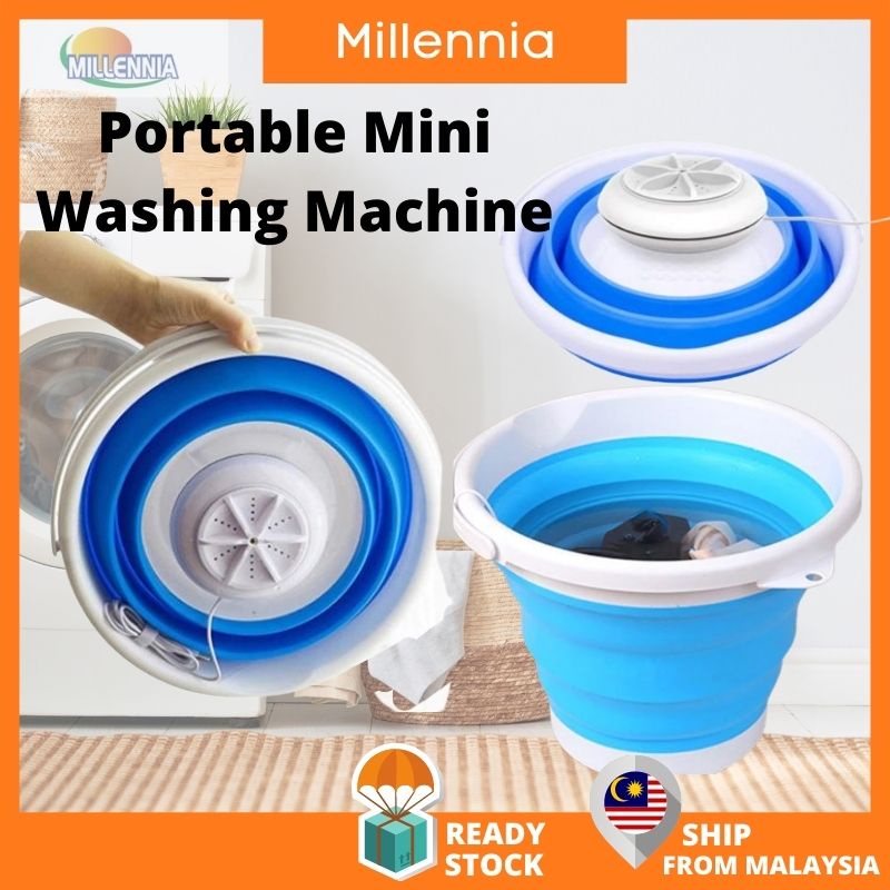 Foldable Bucket Mini Washing Machine Portable Washing machine Mesin ...