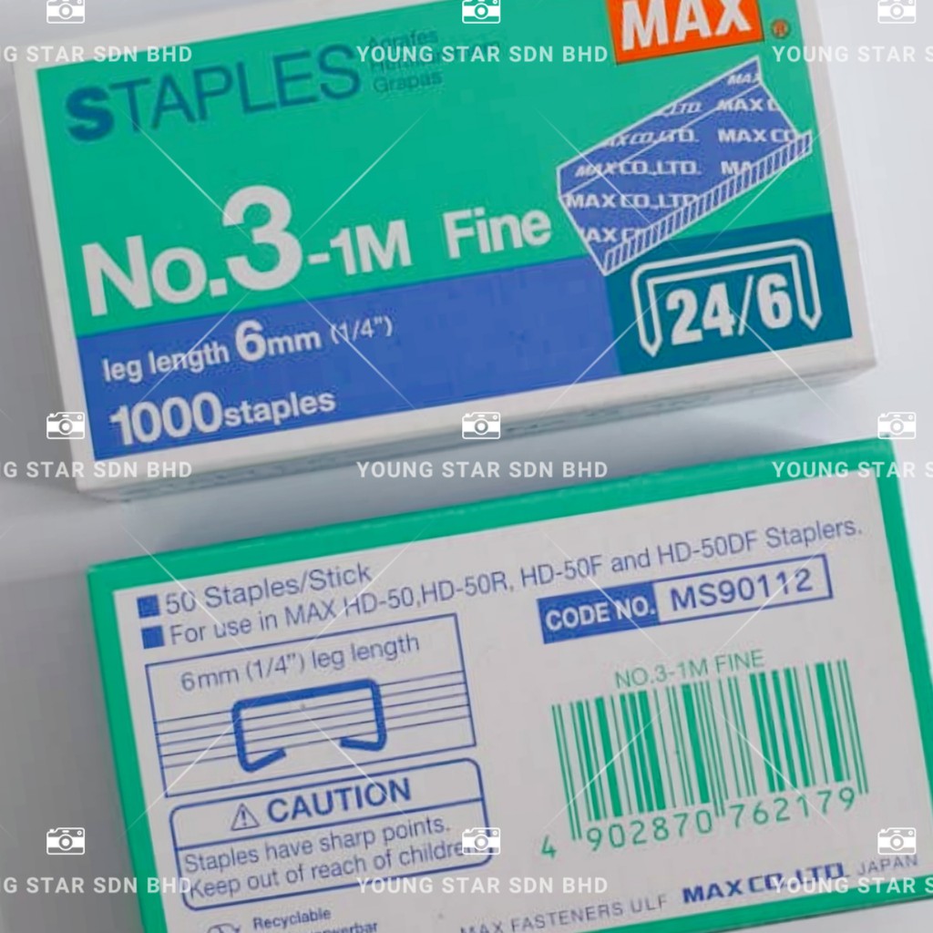 Original Max Staples No.3-1M ( 20 small boxes ) | Shopee Malaysia