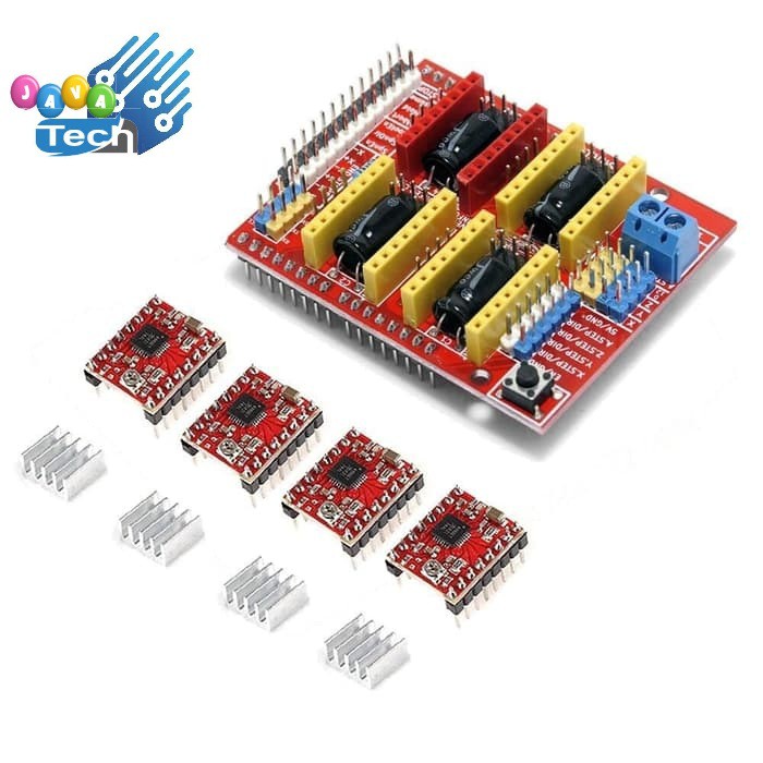 4 Axis CNC Shield V3 Expansion Board + 4 x A4988 Motorcycle Stepper ...
