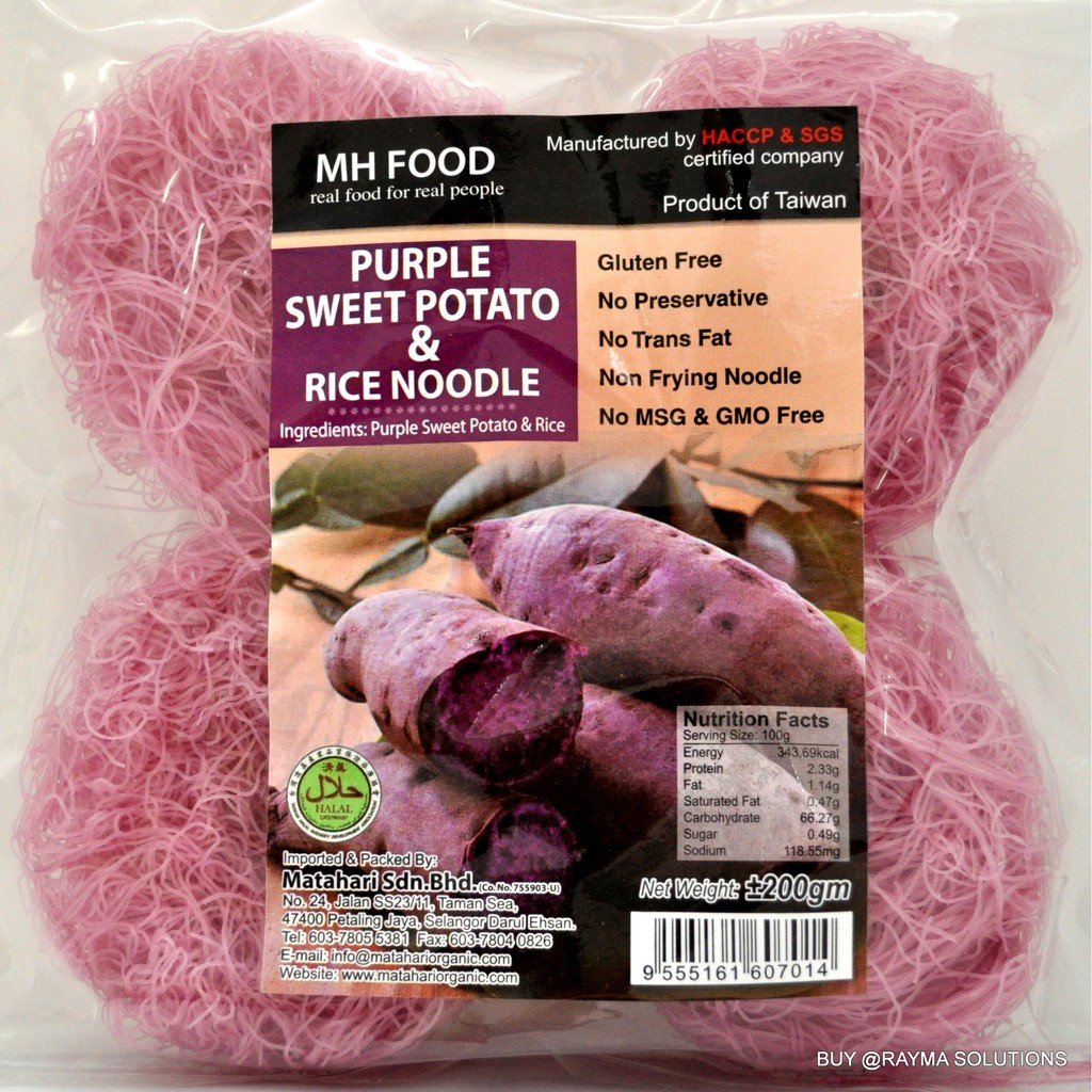 MH FOOD Purple Sweet Potato & Rice Noodle, Gluten Free, 200g | Shopee ...