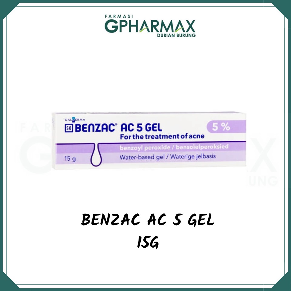 Benzac AC 5 (Benzoyl Peroxide) Water-based gel 15g | Shopee Malaysia