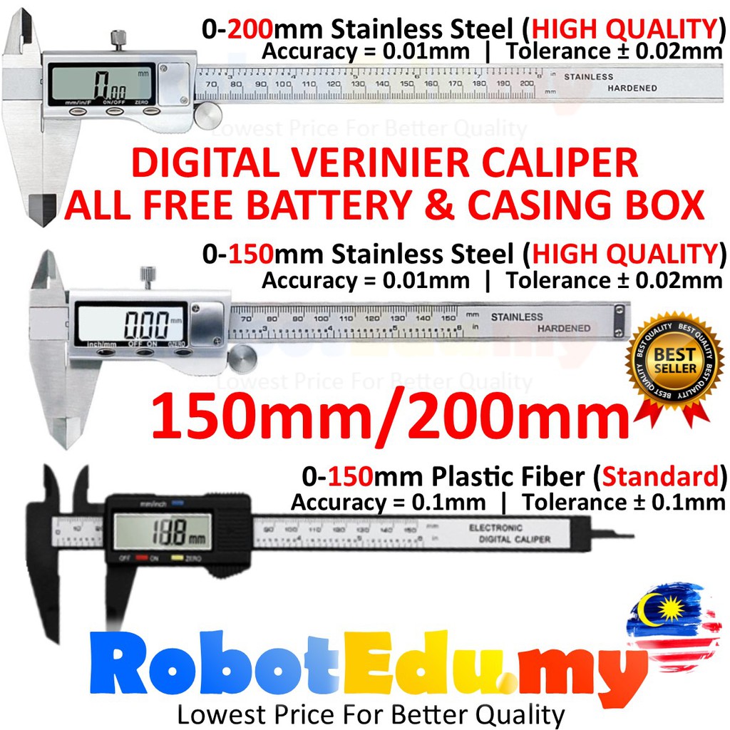 150mm 200mm 6/8 inch LCD Digital Electronic Vernier Caliper Ruler ...