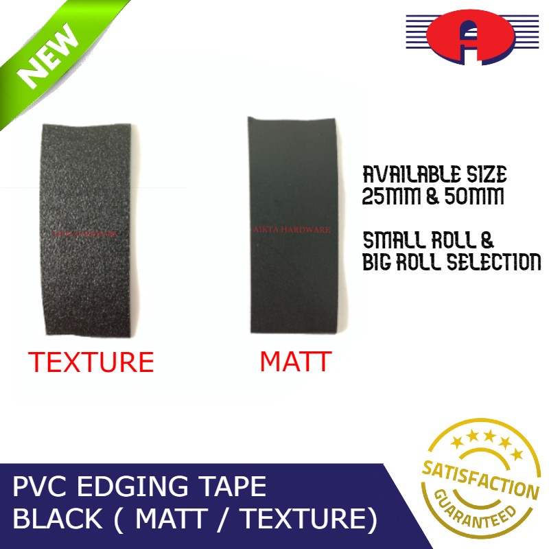 PVC EDGING TAPE BLACK (MATT / TEXTURE) 25MM&50MM | Shopee Malaysia
