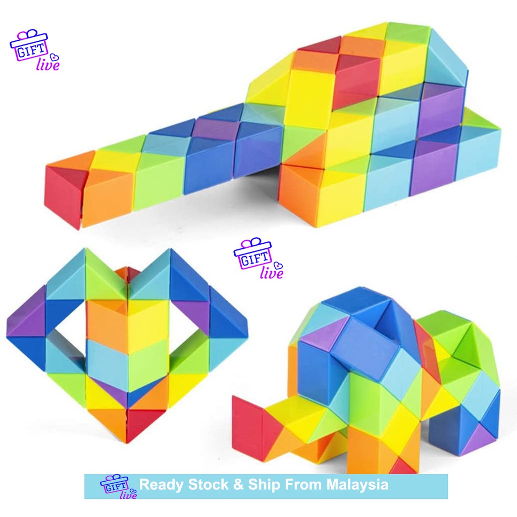 Magic Snake Puzzle 48/72 Wedge Funny Hollow Magic Ruler Twisty Snake ...