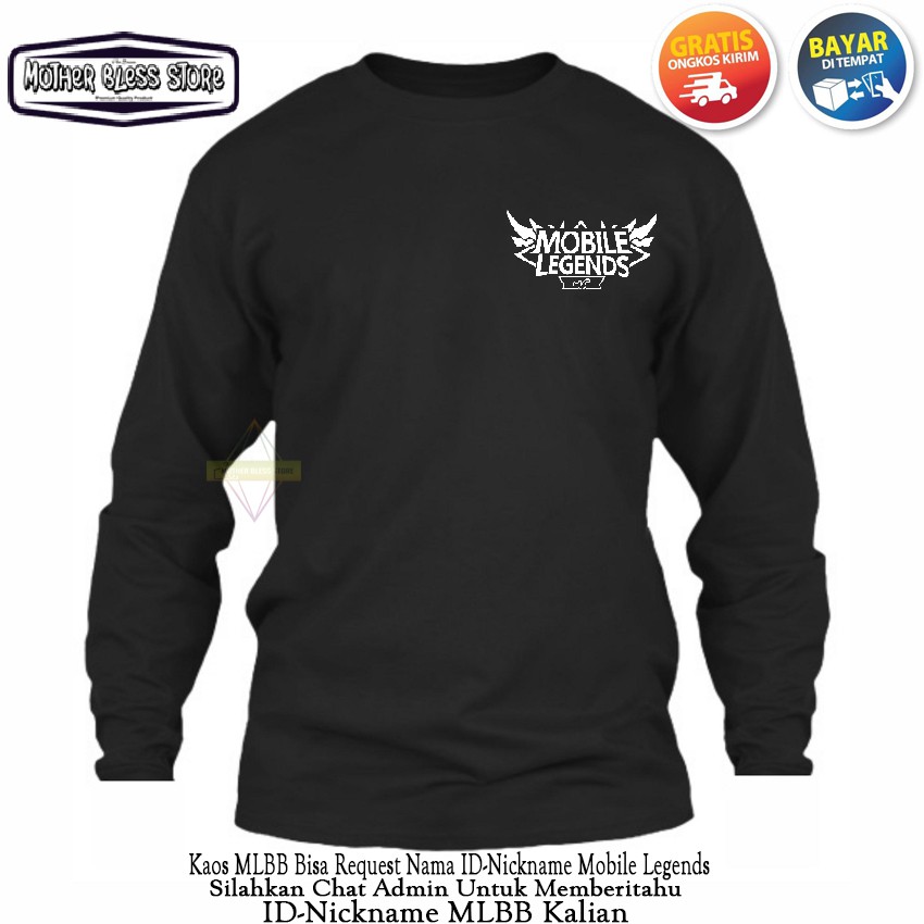 Mlbb T-shirt Can Request ID-Nickname Mobile Legends Name Long Sleeve ...