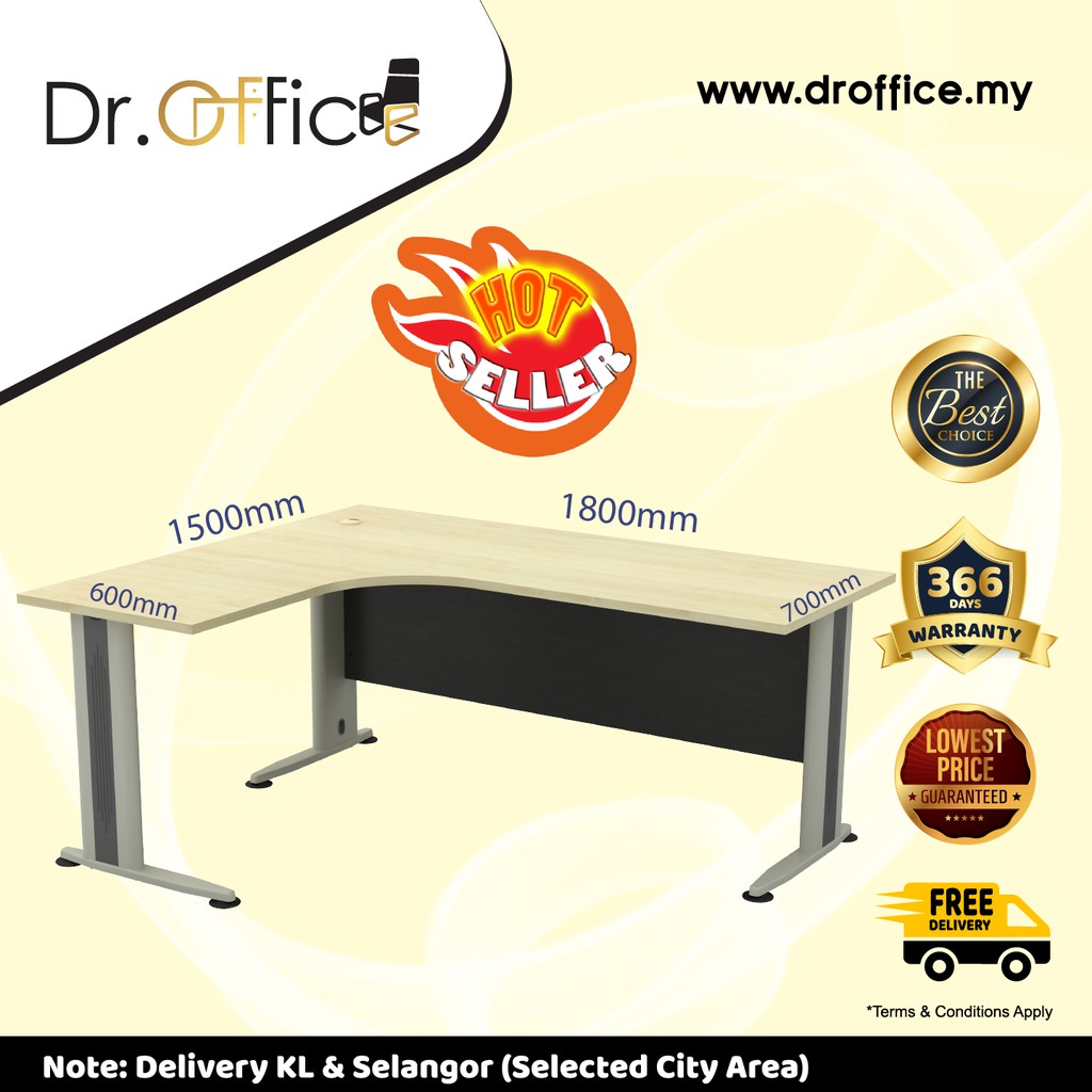 M-TL1815 L-SHAPE TABLE | MEJA L SHAPE | MEJA PEJABAT | OFFICE TABLE ...
