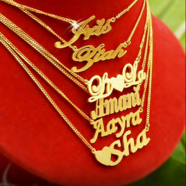 RANTAI NAMA SILVER ORI 925 SADUR EMAS P45 cm | Shopee Malaysia