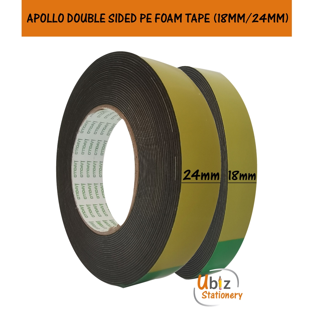 Apollo Double Sided PE Foam Tape 12mm/18mm/24mm x 9m | Shopee Malaysia