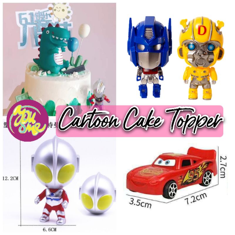 Cartoon Cake Topper / Ultraman Transformer Dinosaur Car Cake Decoration ...