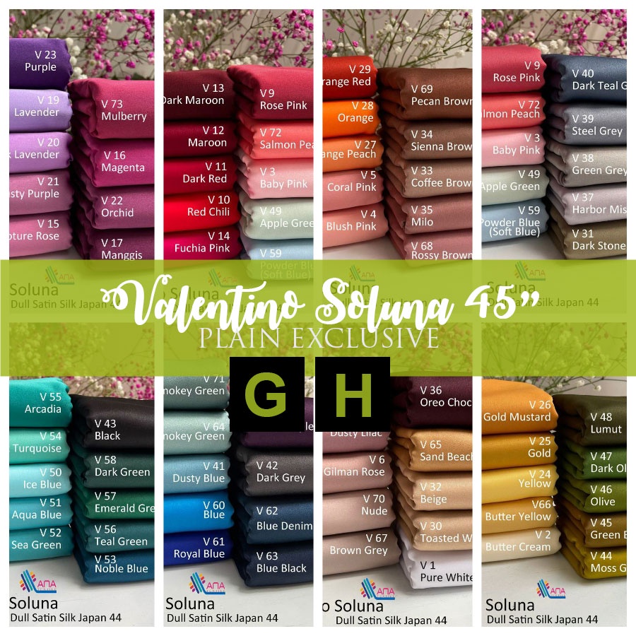 🔥HOT🔥 VALENTINO SOLUNA SILK JAPAN 45" 📌RM4.50 untuk ½ meter 📌CODE: G, H ...