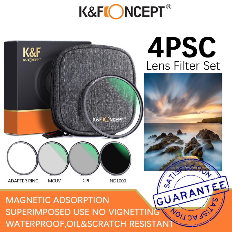 K&F Concept Magnetic filter MCUV CPL ND1000 Lens Filter + Adapter Ring ...