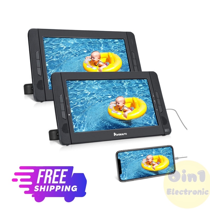 NAVISKAUTO 10.5 Inch Portable DVD Player with HDMI Input, Car Headrest ...