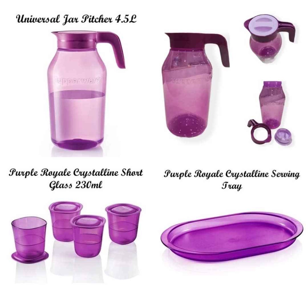 Tupperware Universal Jar Pitcher 4.5L Purple Royal Crystalline Short ...