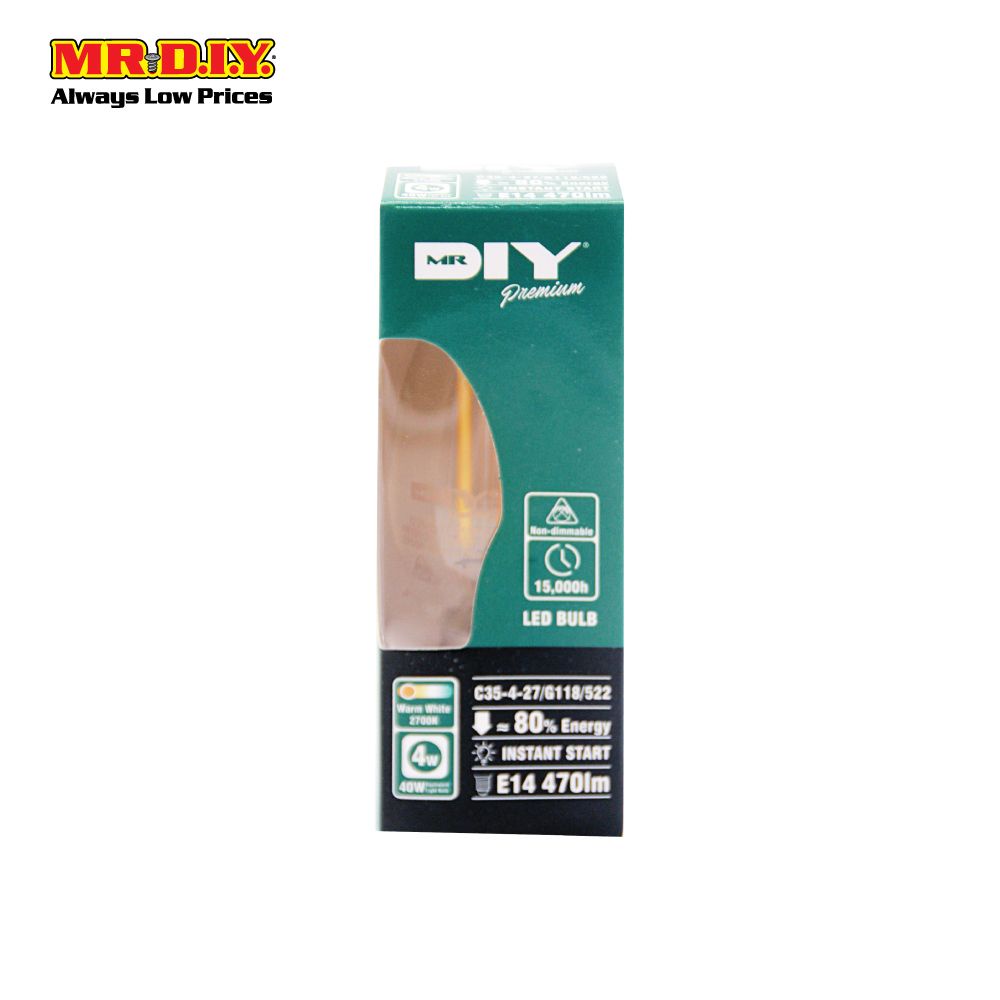 MR DIY LED Candle Bulb 240V 4W E14 - Warm White | Shopee Malaysia