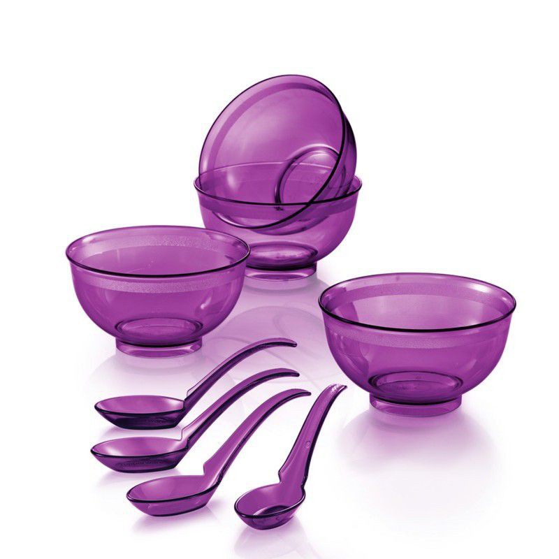 Tupperware Purple Royale Crystalline Bowl & Spoon Set | Shopee Malaysia