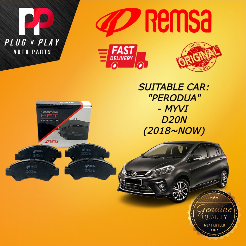 REMSA PERODUA NEW MYVI 2018 D20N FRONT (DEPAN) REMSA BRAKE PAD 100% ...