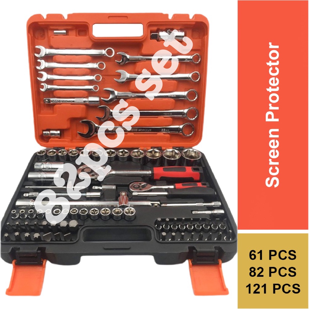 CR-V 82pcs Spanar Set Combination Socket Wrench Set Ratchet Tools Set ...