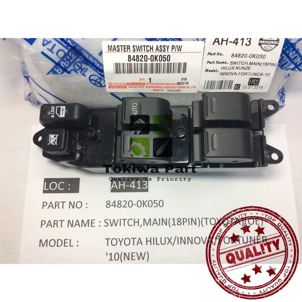 Toyota Hilux / Innova / Fortuner (NEW) Power Window Main Switch 14 And ...