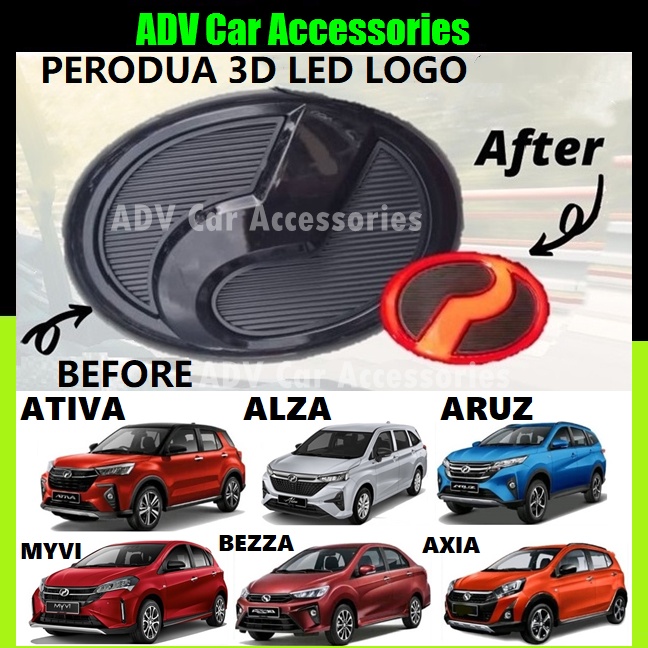 PERODUA LED LOGO FRONT REAR ATIVA ALZA ARUZ AXIA BEZZA MYVI | Shopee ...