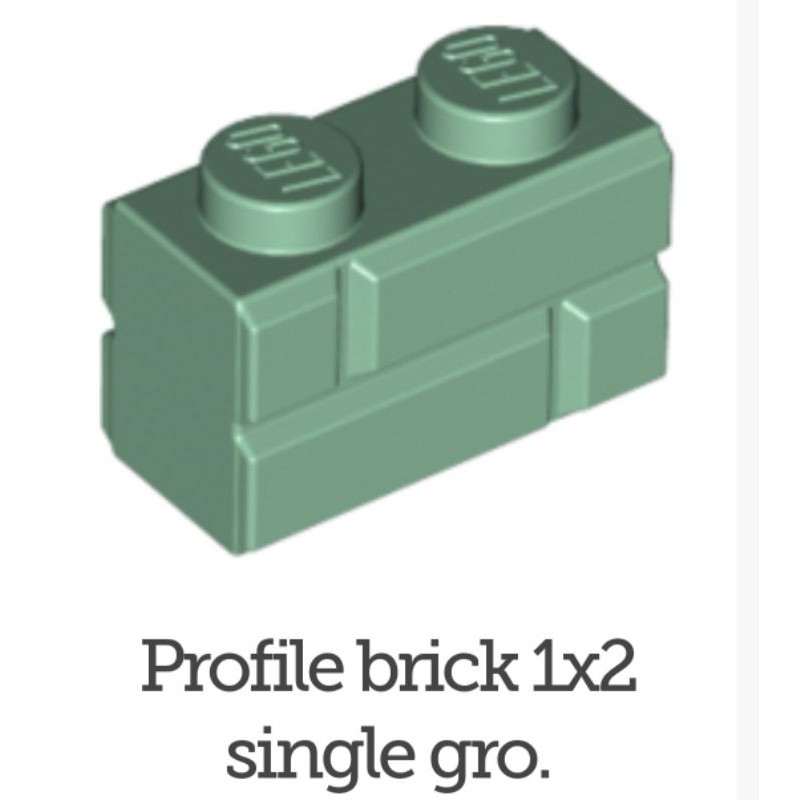 LEGO Brick, Modified 1 x 2 with Masonry Profile Sand Green | Shopee ...