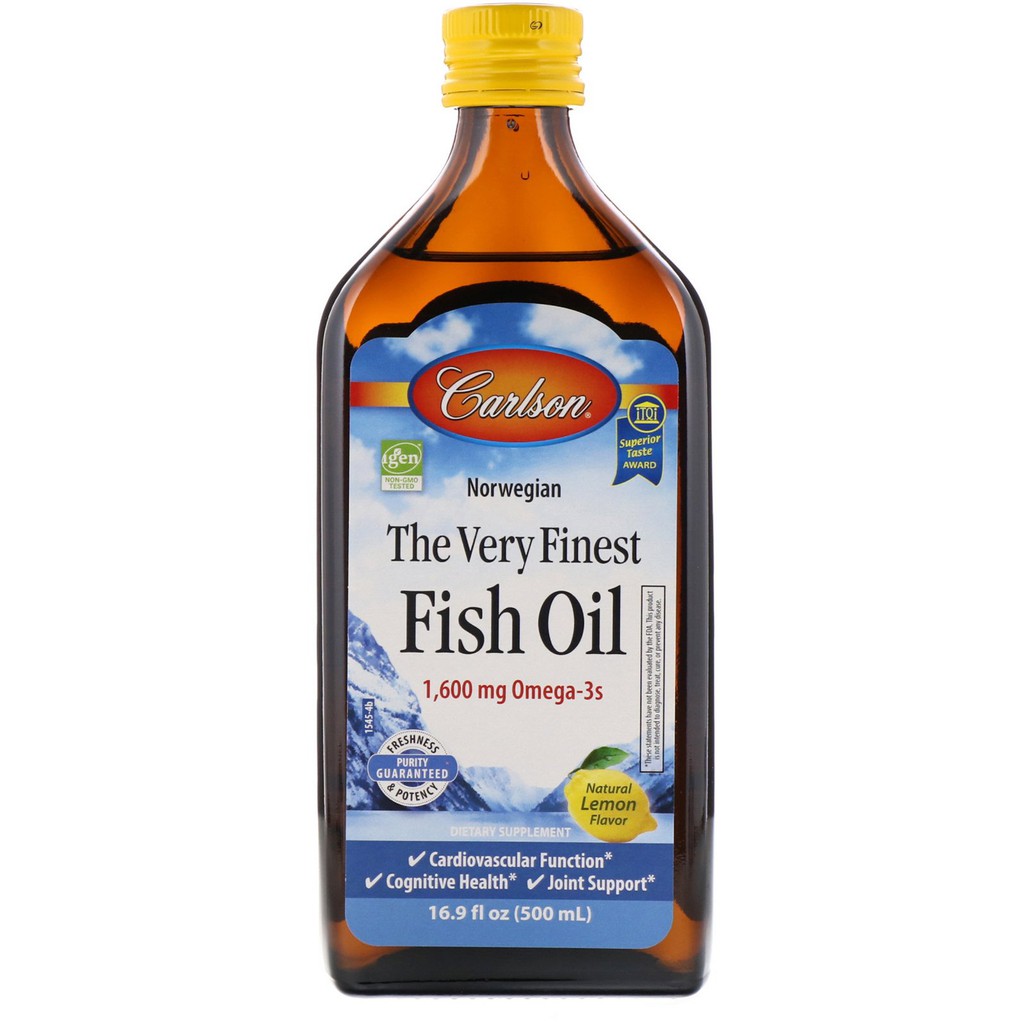 Carlson Labs, Norwegian, The Very Finest Fish Oil, Natural Lemon Flavor ...