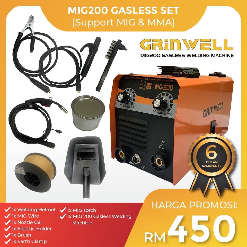 🔥Hot sale 🔥 MIG 200 GASLESS 2 IN 1 WELDING MACHINE SET | Shopee Malaysia