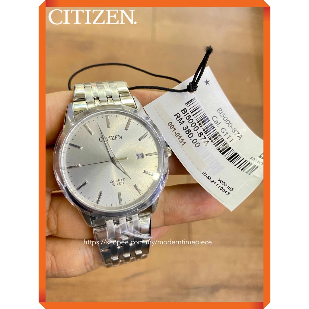 CITIZEN BI5000-87E/BI5000-87L/BI5000-87A Stainless Steel Date Quartz ...