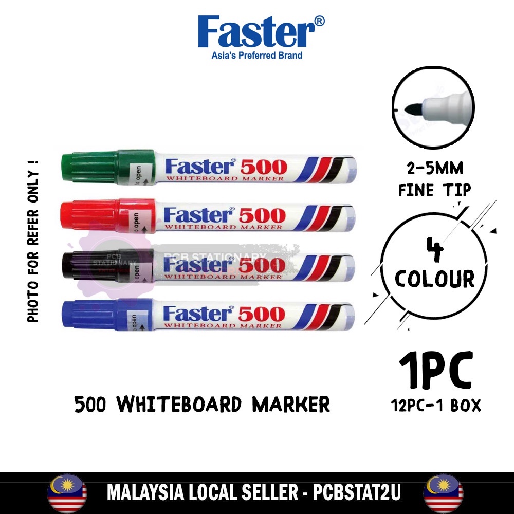 Faster 500 Whiteboard Marker Pen Bullet/Chisel 509 - (1'pc) Marker 500 ...