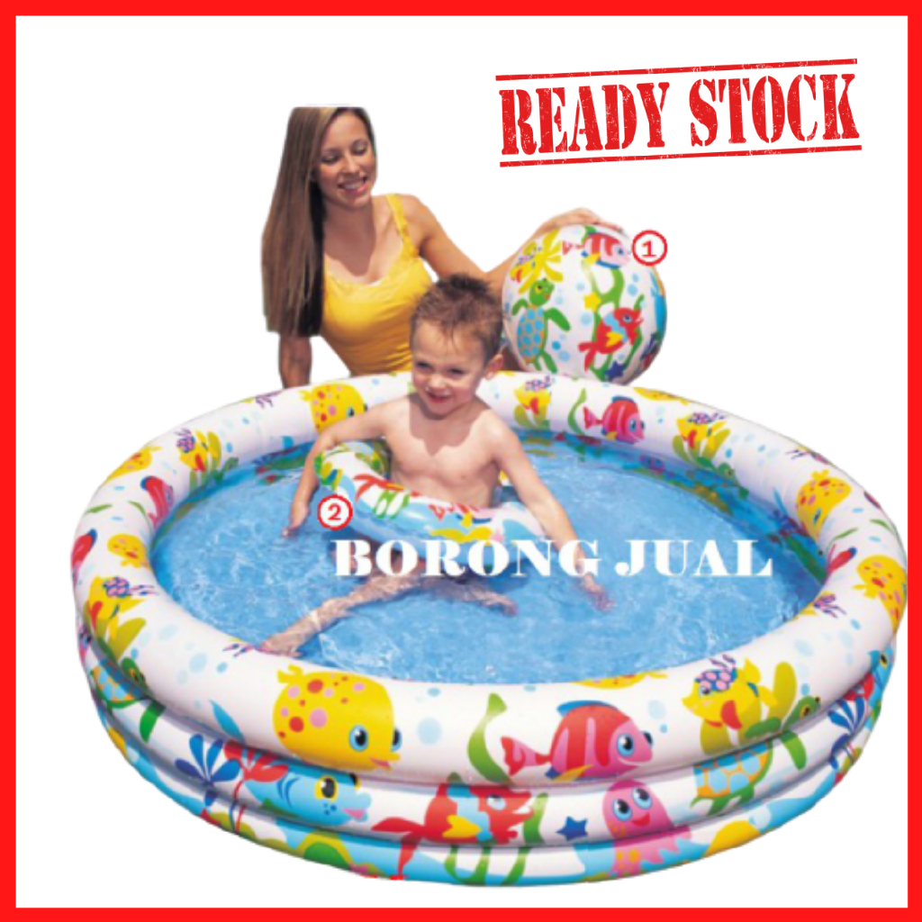 Inflatable Ring Swimming Pool Safe PVC Bath Basin KOLAM KANAK, PAM PUMP ...